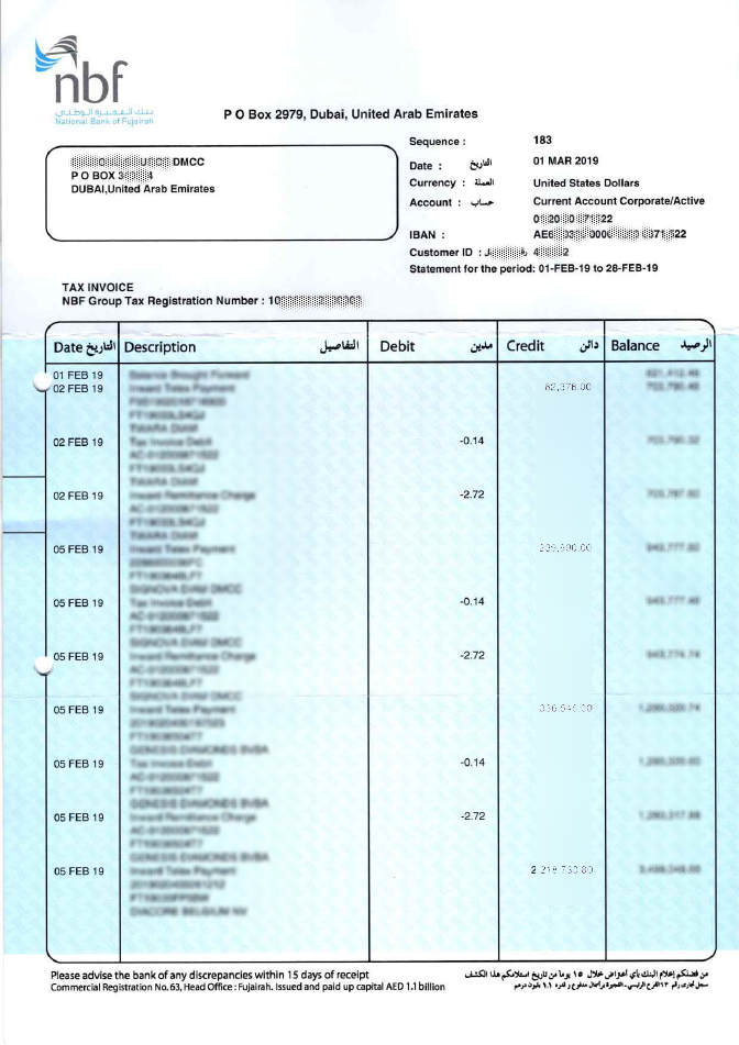 MyKYCBank : Sample Documents - Dubai